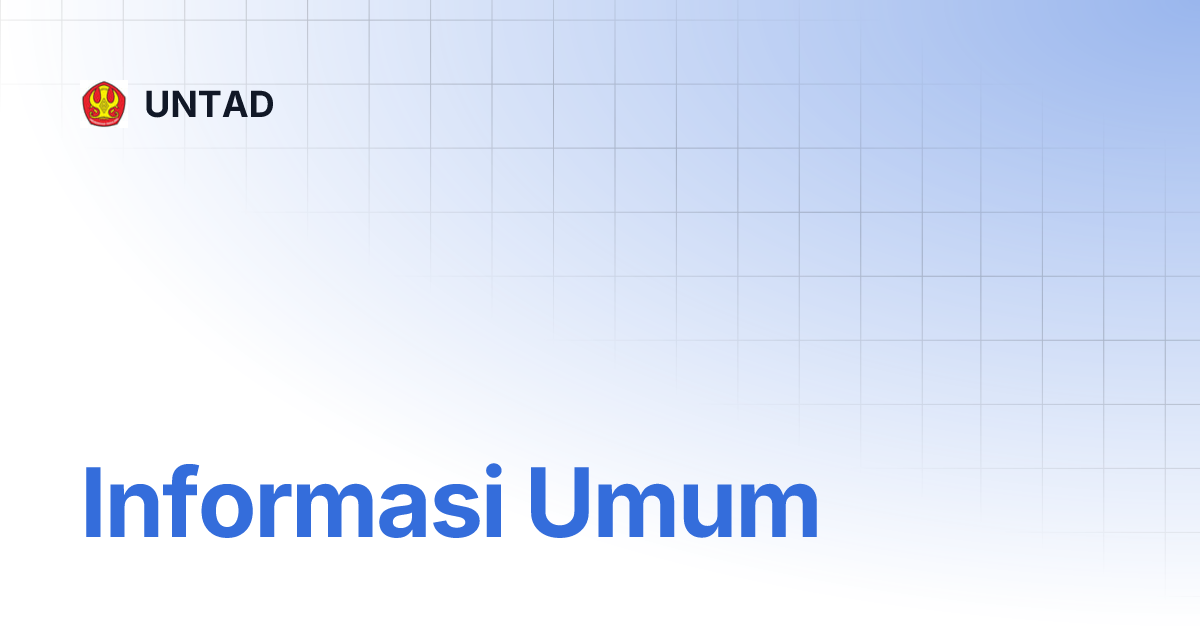 Informasi Umum | UNTAD